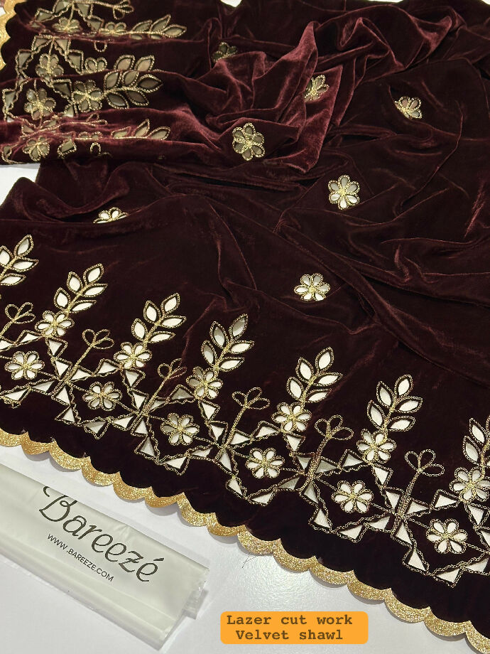 Laser cut velvet shawl – Empowerher Marketplace