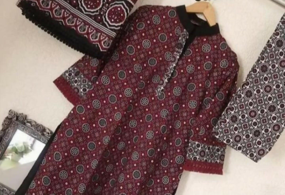 Traditional Ajrak Suit – Sindhi Block Print | SI Store" – EmpowerHer