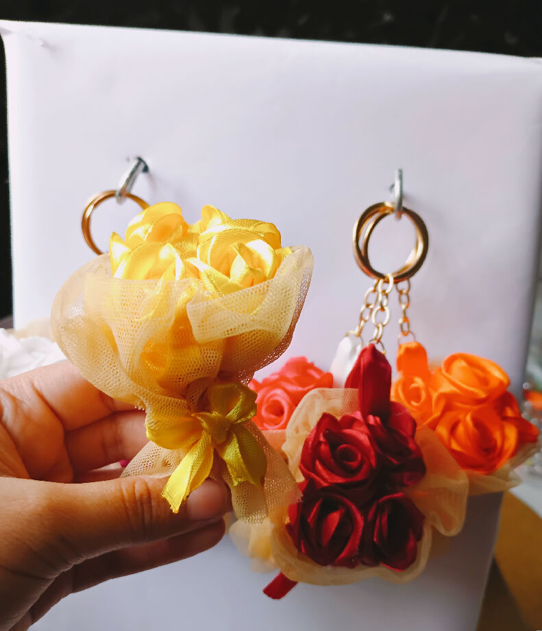 Handmade ribbon flowers bouquet key chain – Empowerher Marketplace